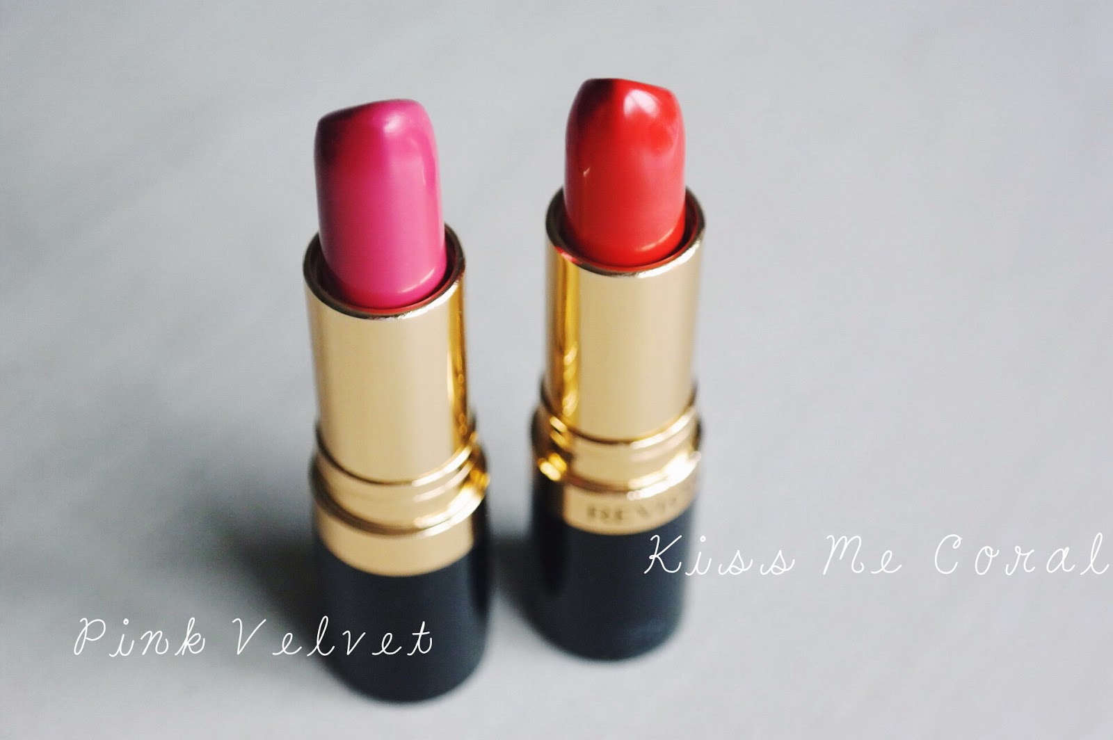 Revlon Super Lustrous Lipsticks Crème in Kiss Me Coral & Pink Velvet ...