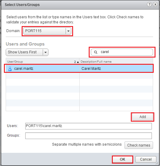 Nested Home Lab Part 6 Adding Your First User Port115