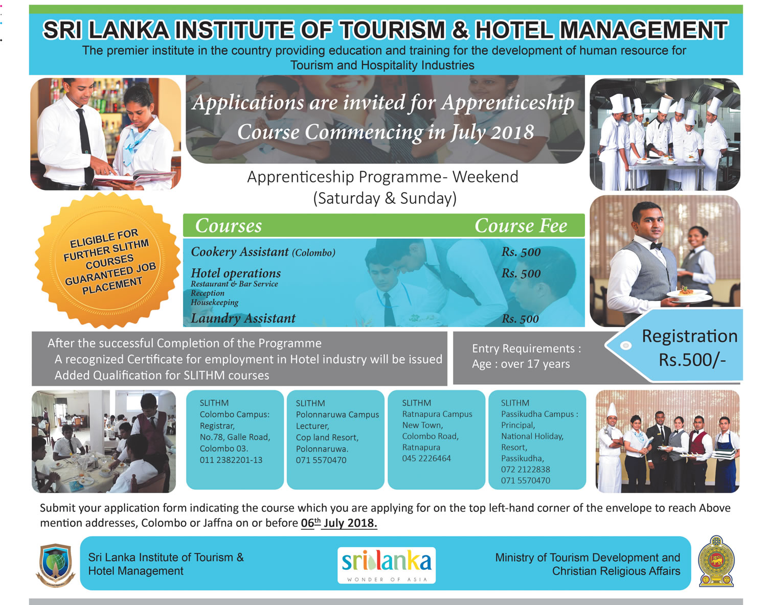 Courses - SriLanka Institute of Tourism and Hotel Management - Teacher