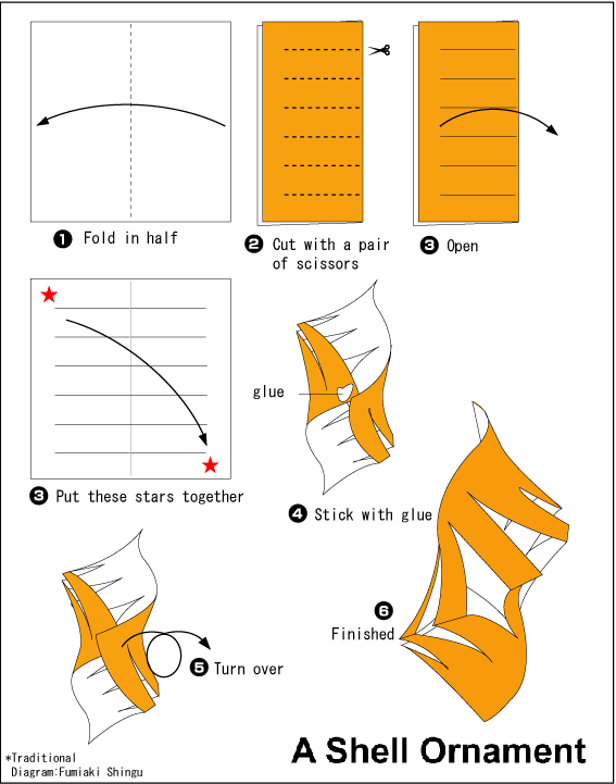 Shell Ornament - Easy Origami instructions For Kids
