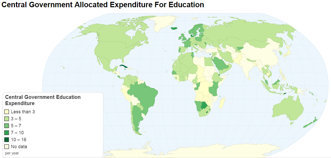 Central government allocated expenditure for education - Vivid Maps