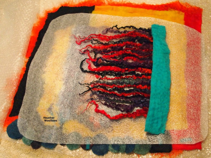 Wool love-functional fiber art: Handspun Knit-Embellished Tote- Part 2 of 2