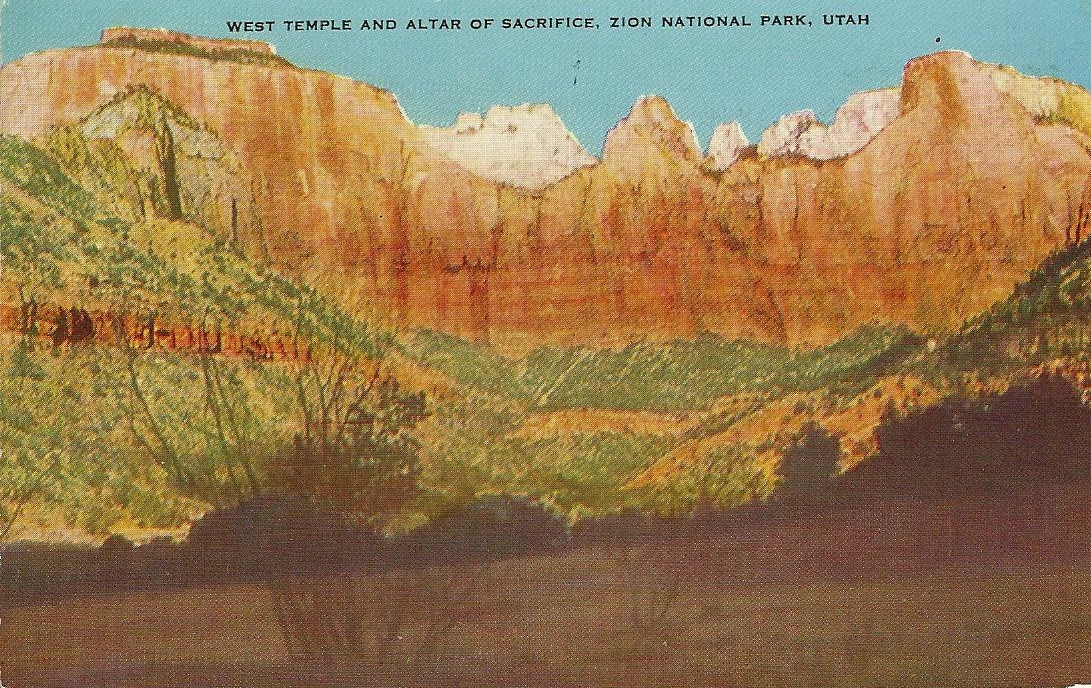 Vintage Travel Postcards: Zion National Park, Utah