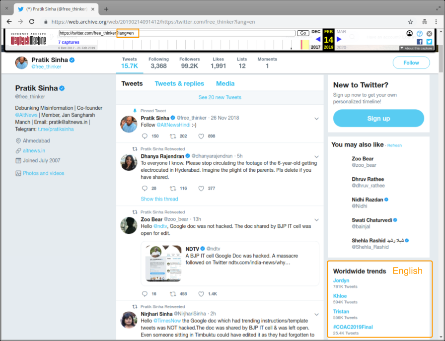 2019-03-18: Cookie Violations Cause Archived Twitter Pages to ...