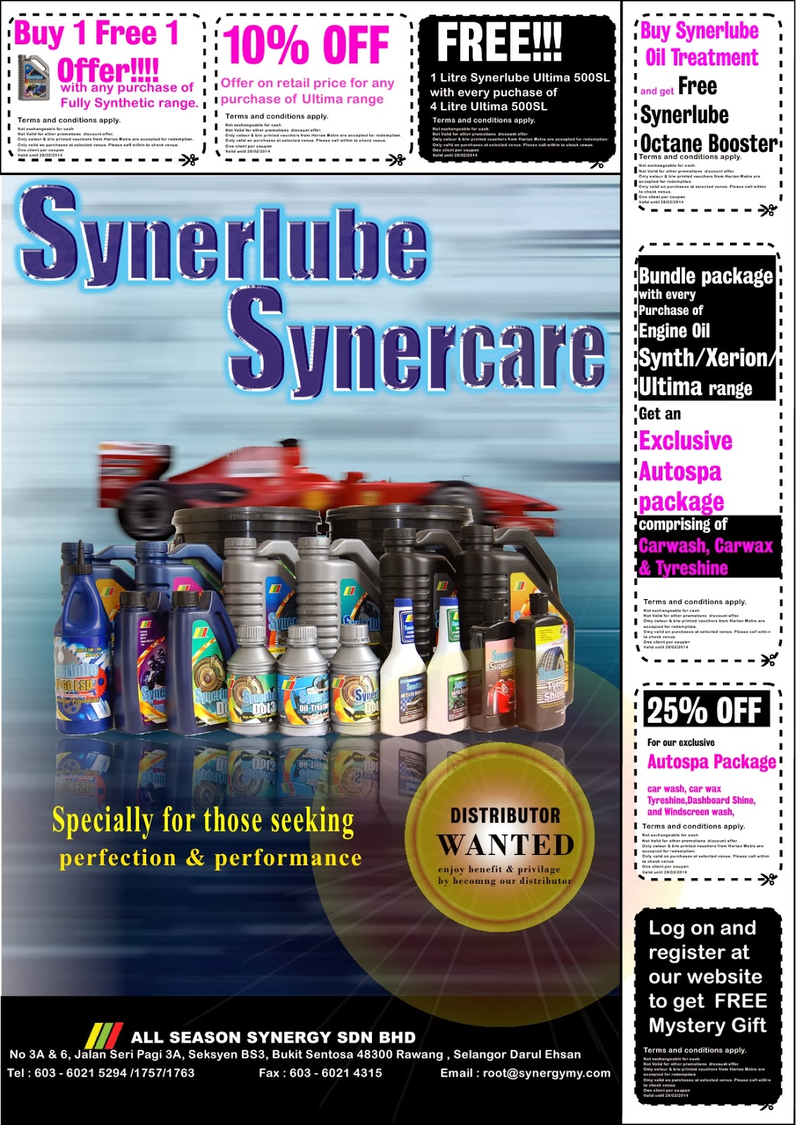 Synerlube: Lubricant Products & Car Care Product