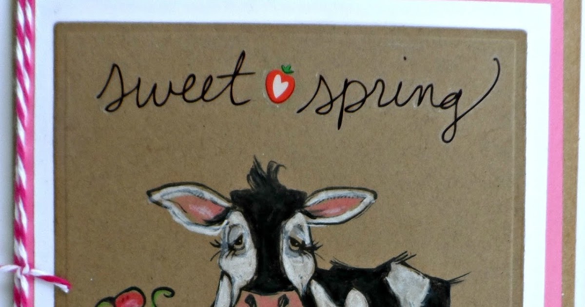 Janette Fuller: Dairy Cow Spring Greeting Card