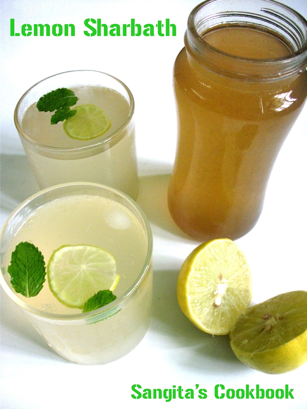 Sangita's Cookbook: Flavourful Lemon Sharbath Recipe