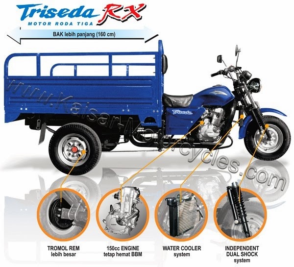 Harga dan Spesifikasi Motor Kaisar Triseda RX Roda Tiga Terbaru | Harga ...