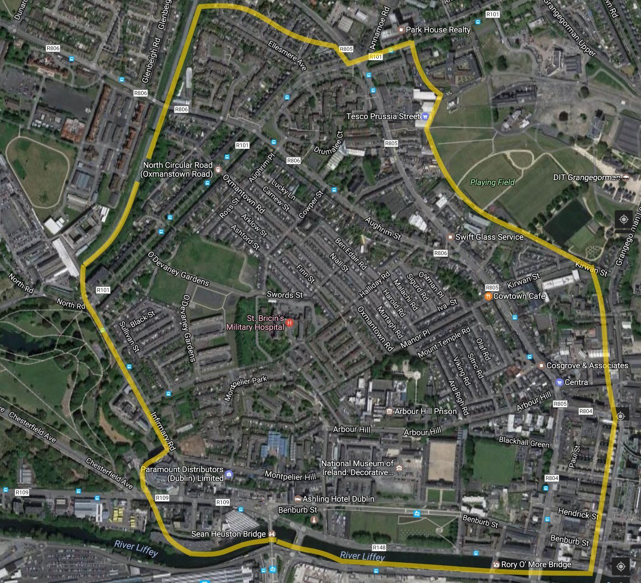 A map of Stoneybatter (sort of) - Moss Reid's Places