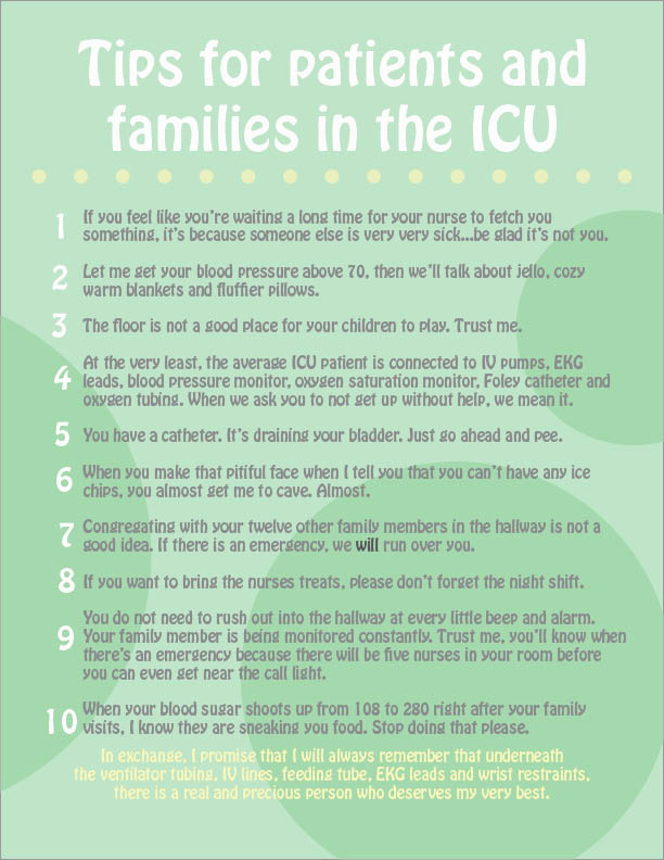 Project Awesome: Tips for ICU patients and families