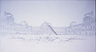 Beyond Architectural Illustration: Airbrush Demo - I M Pei's Louvre