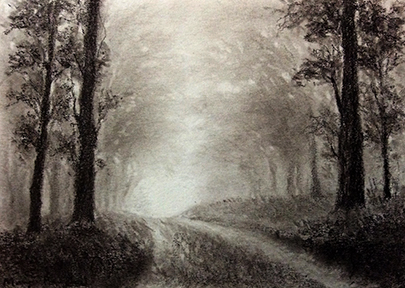 Paintings and Drawings by Manju Panchal: The fog - A Charcoal sketching ...