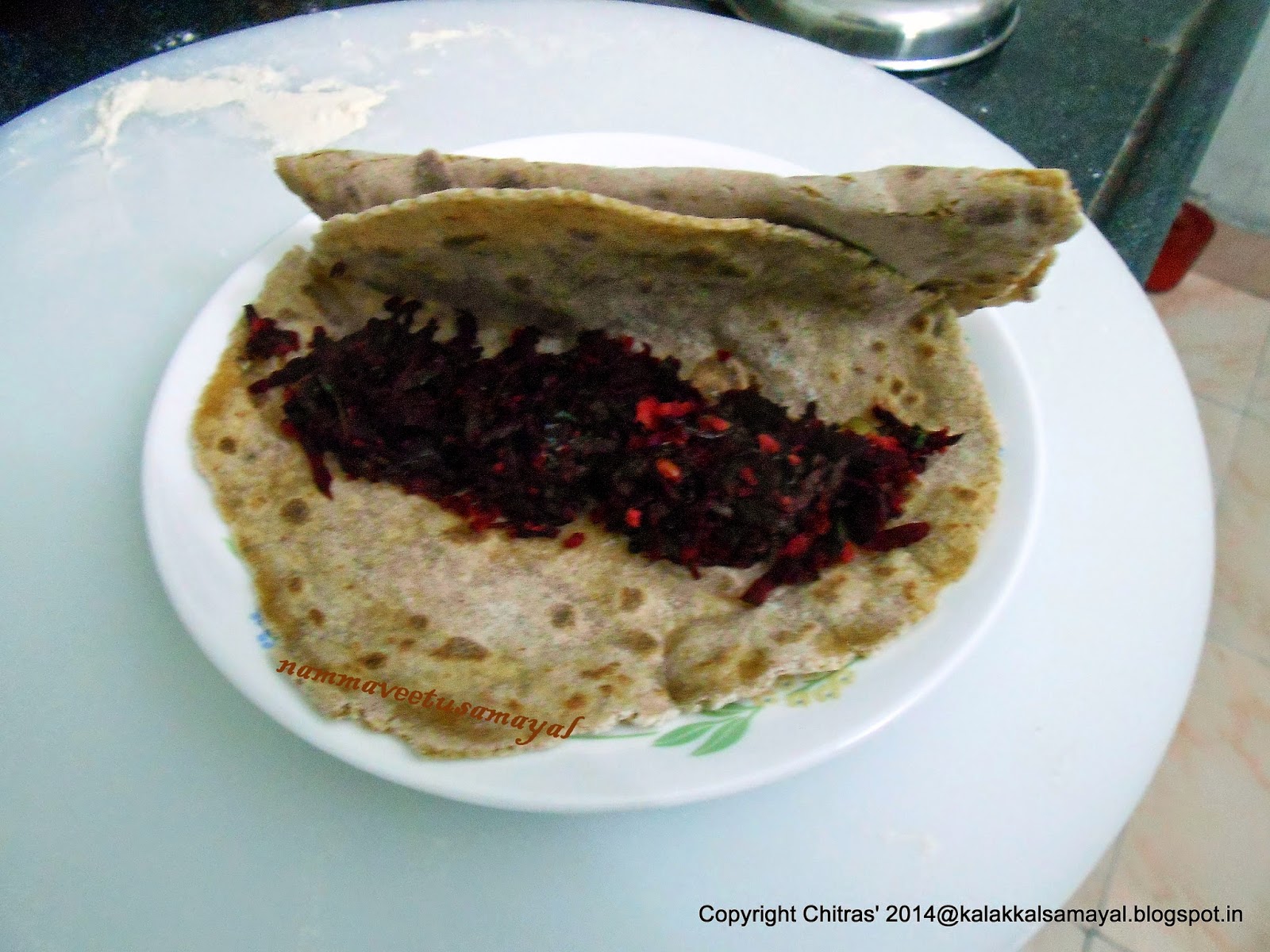 kalakkalsamayal: Amaranth-Roti