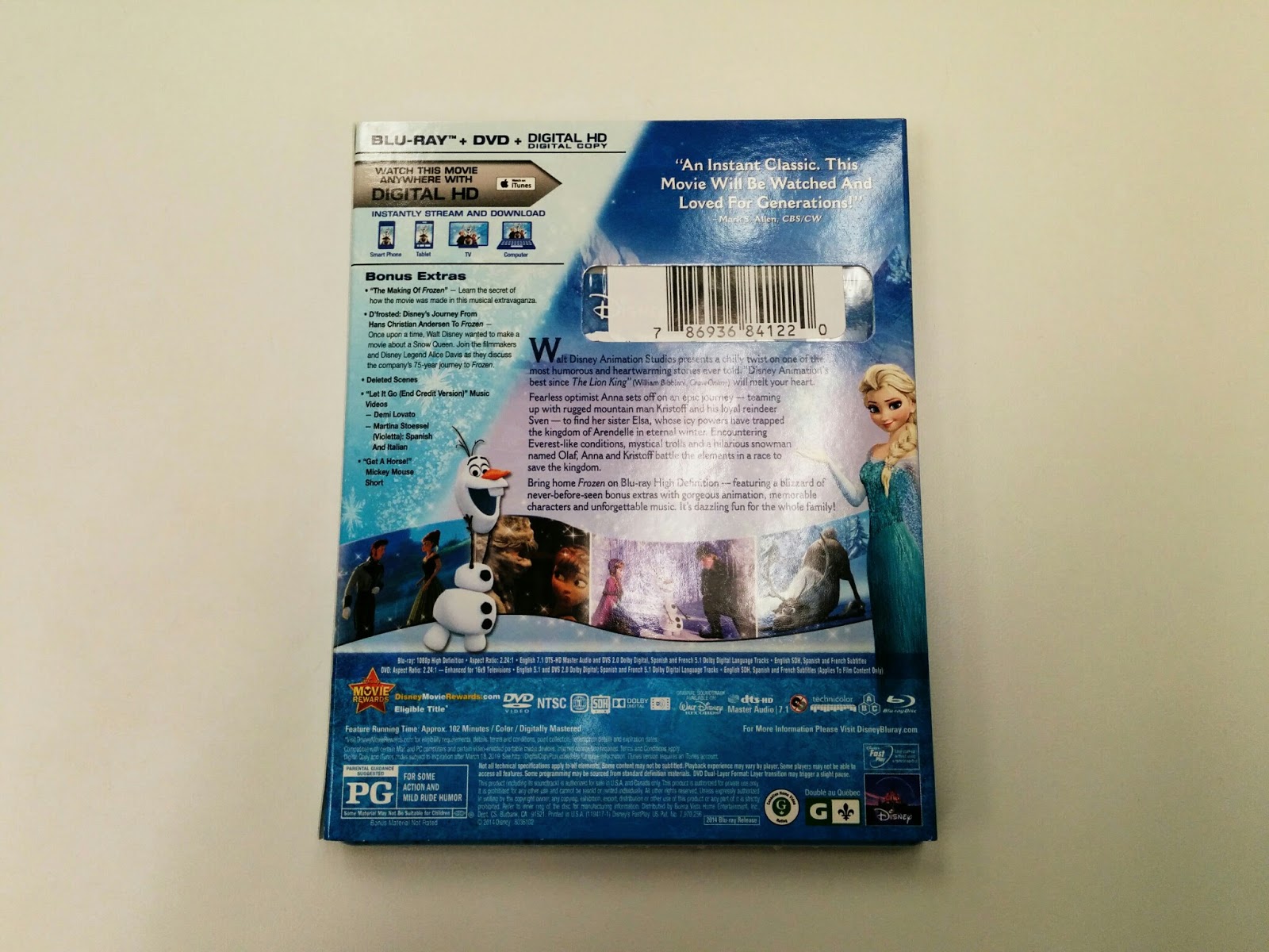 Mashed Thoughts: Frozen Collector's Edition Blu-ray Combo Pack Review