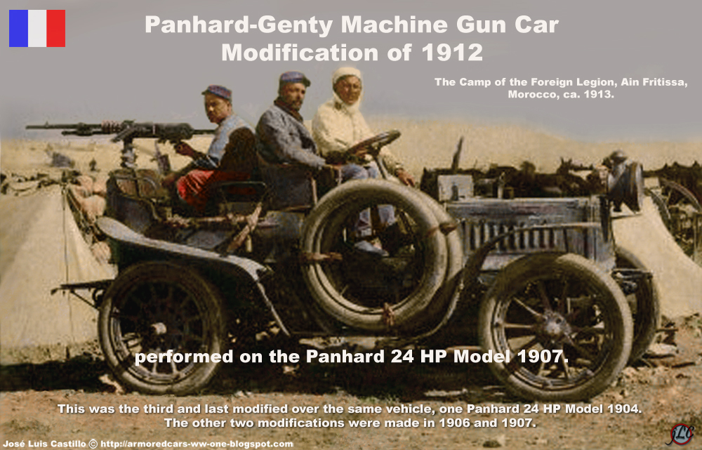 Armored Cars in the WWI: Panhard-Genty Machine Gun Car. Modification of ...