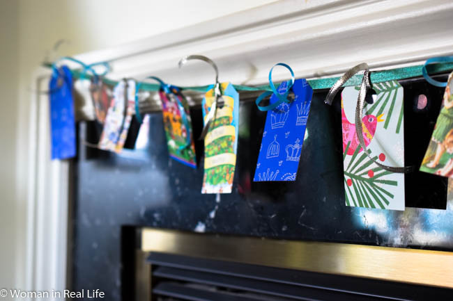 Woman in Real Life: DIY Gift Tag Ribbon Garland Made With Old Christmas ...