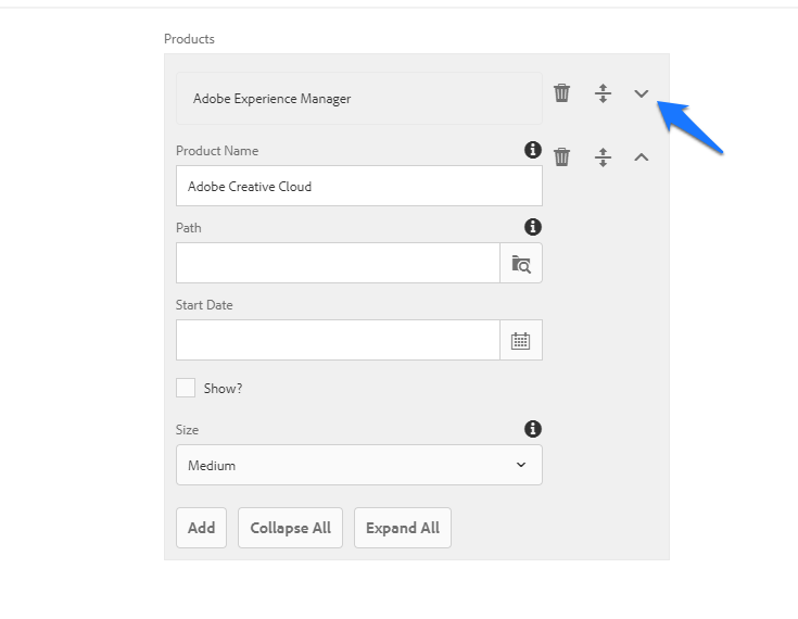 Experiencing Adobe Experience Manager Aem Cq Aem 64 Touch Ui Expandable Collapsible