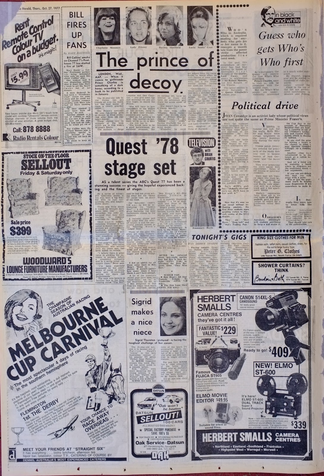 1970s and 80s Newspaper Movie Clippings: The Herald 27 Oct 77: pages 1-24