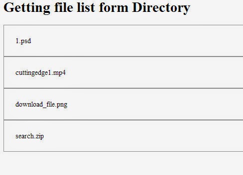 how to get file list from directory using php