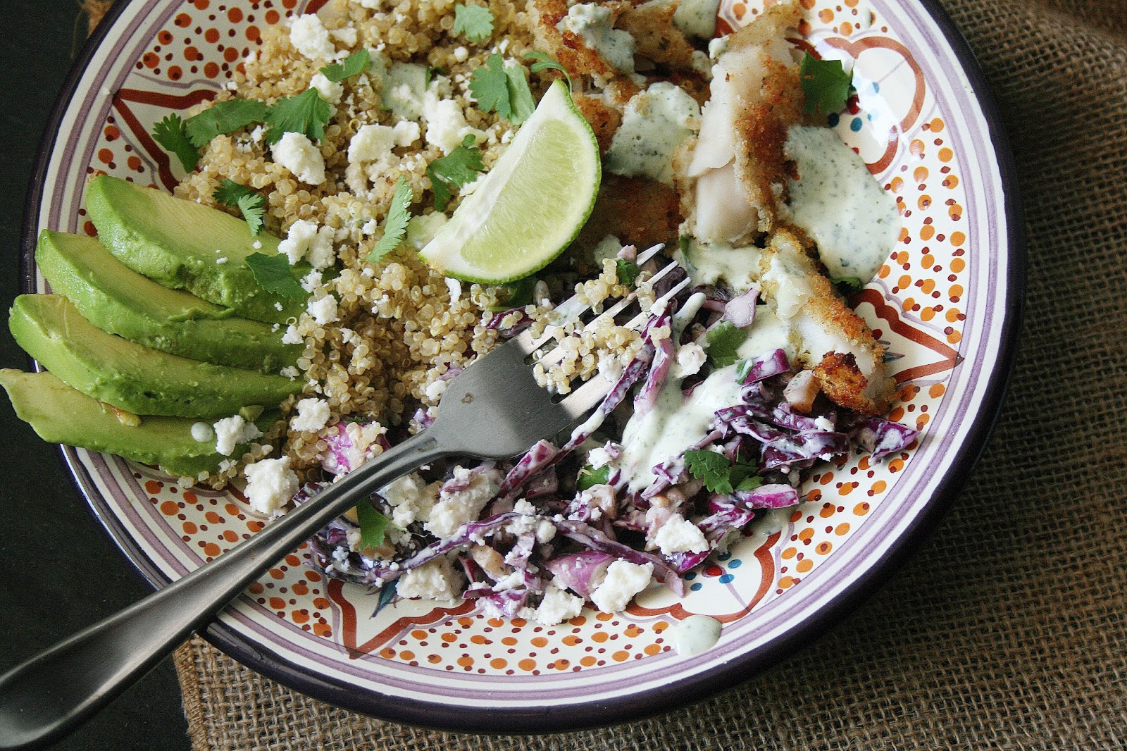Annie à la Mode: Crispy Fish Salad with Creamy Cilantro Dressing