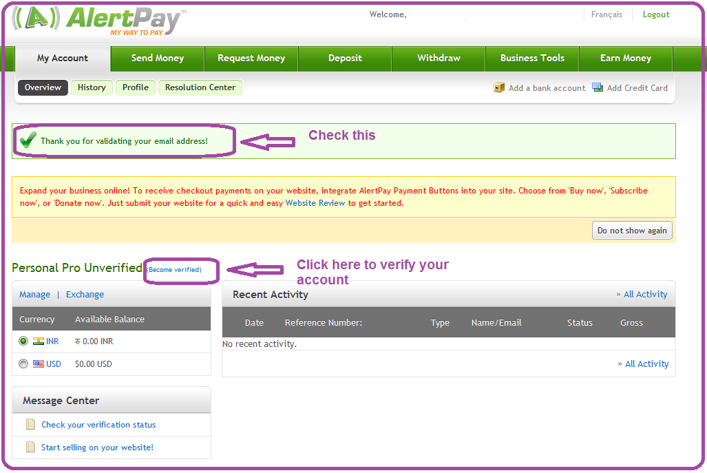 SAFE HANDS ON INTERNET: ALERT PAY