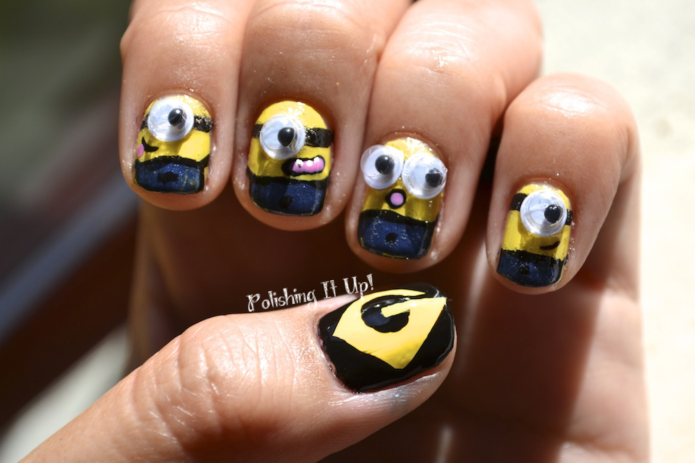 Polishing It Up!: Googly Eyes: Minion Nails!!