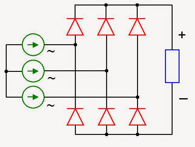 Make Three Phase Full Wave Rectifier Circuit