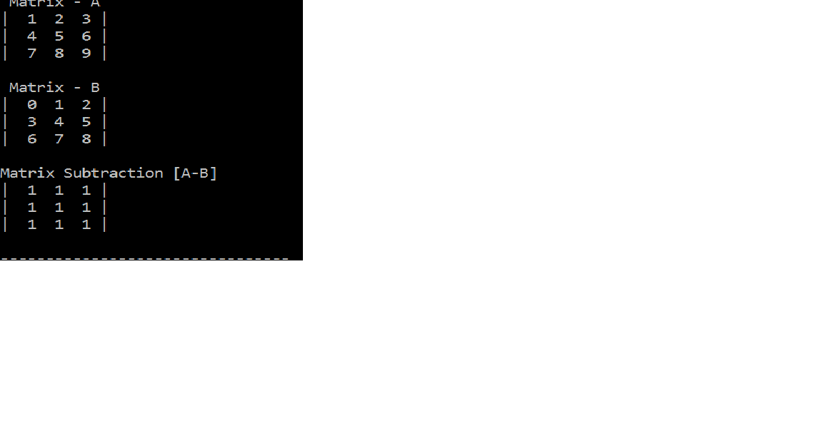Matrix Subtraction