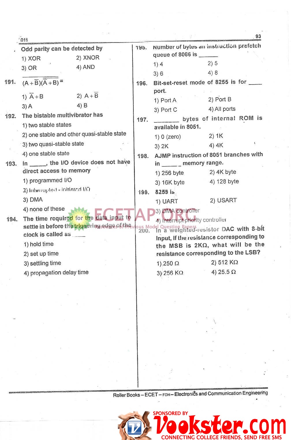 ECETAP - 2016, Previous, Model Papers, Question Papers EEE,ECE,SCE ...