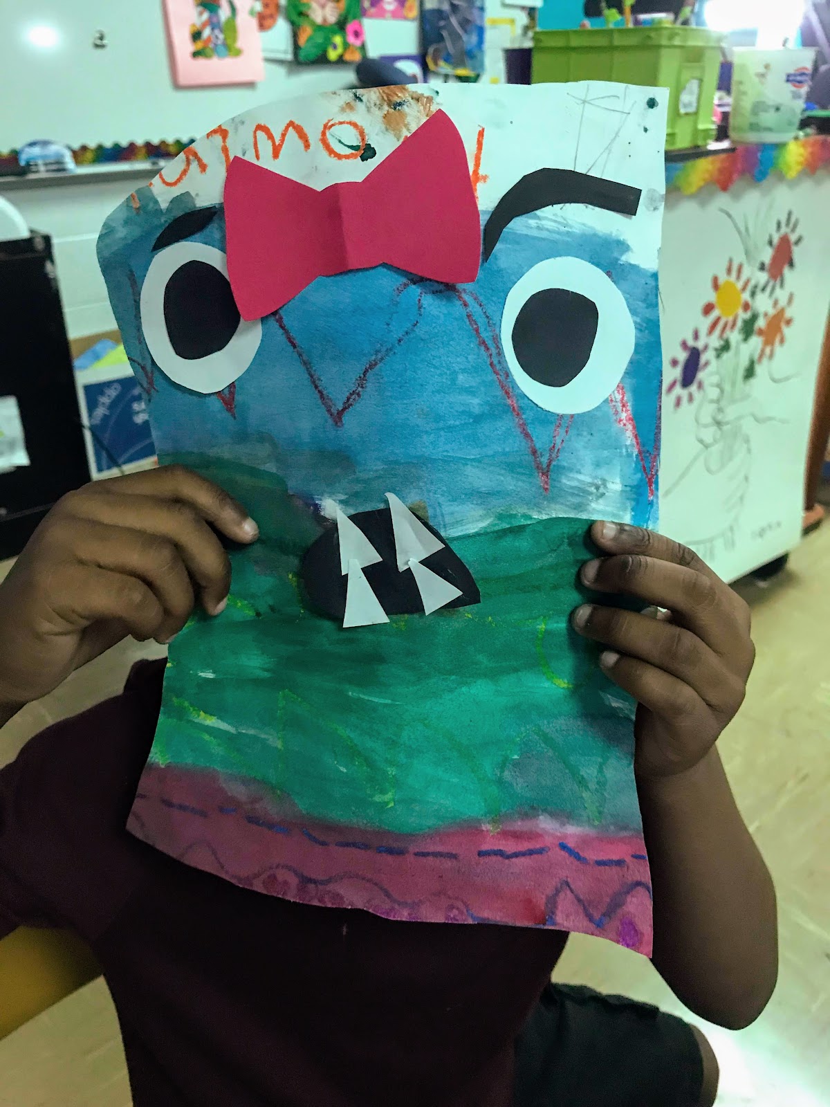 Elements of the Art Room: Kindergarten Line Painting Monsters