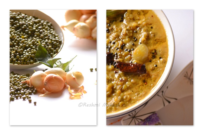 Easy Cook: Cherupayar ulli curry/ Green gram & Shallot curry