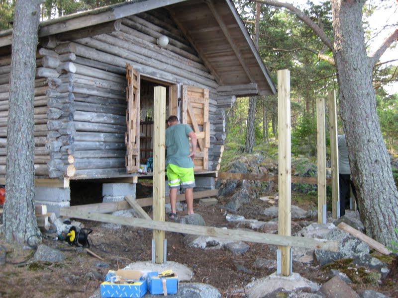 Mökkeilyä: Terassin teko 30.-31.7.