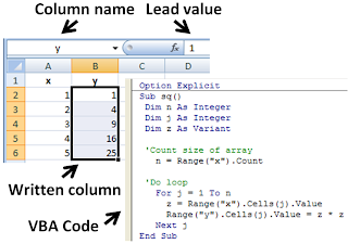 VBA programming - Excel Formula
