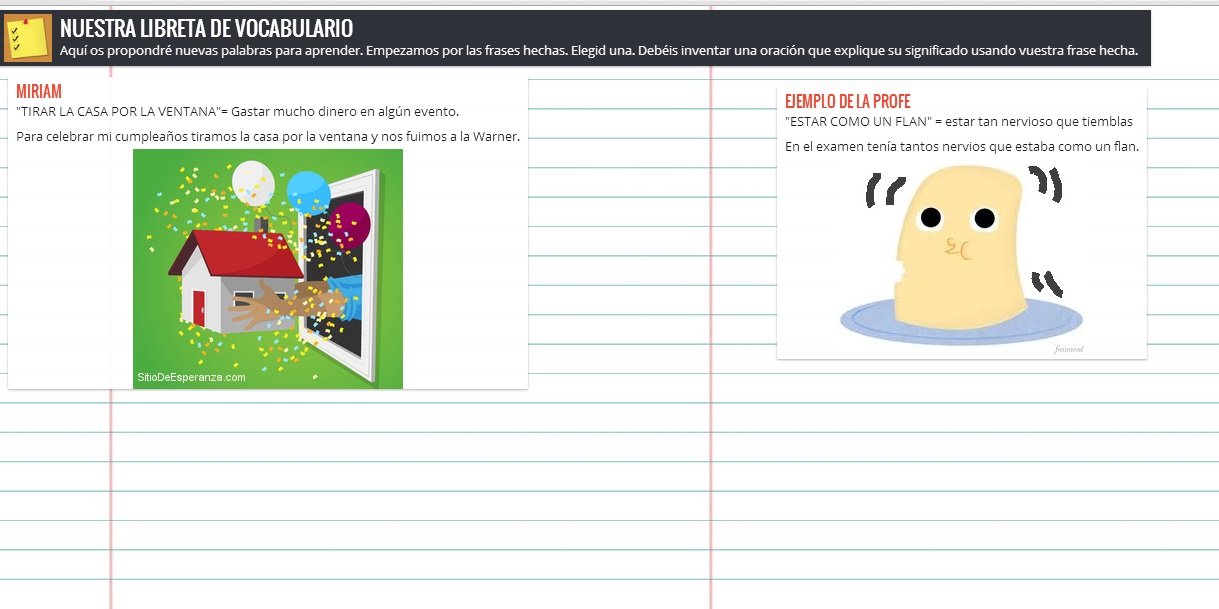 Mil recursos: LIBRETA DE VOCABULARIO PADLET