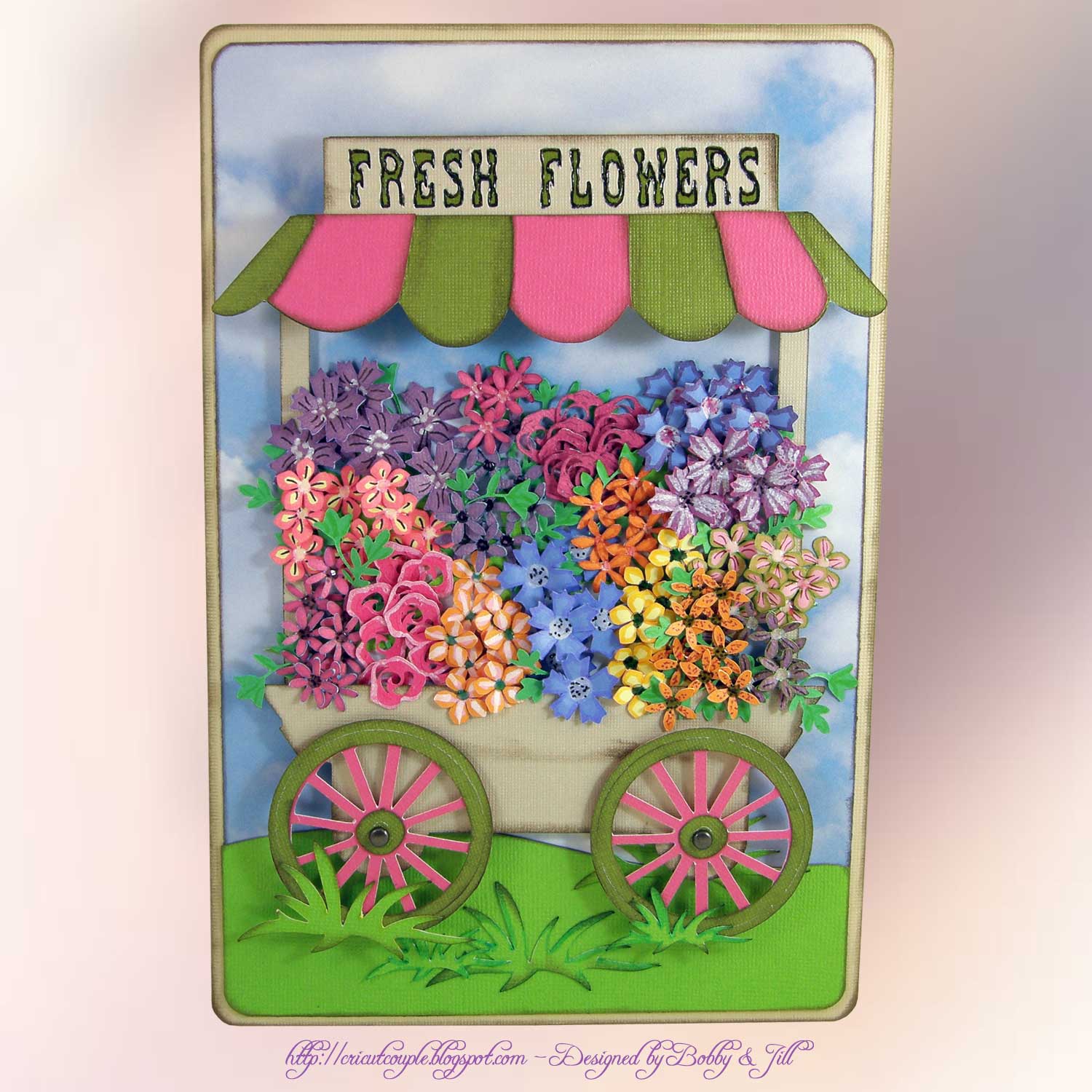 She's a Sassy Lady: Thanks Bunches - Flower Cart Card