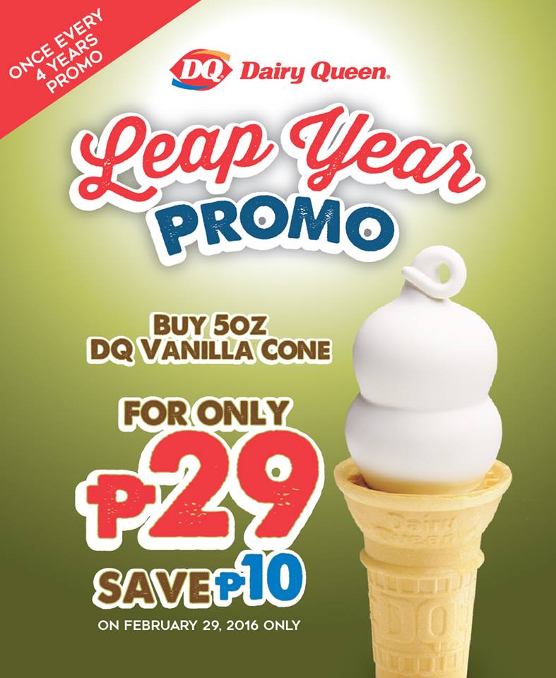 Manila Shopper: Dairy Queen Leap Year Promo: February 29 2016
