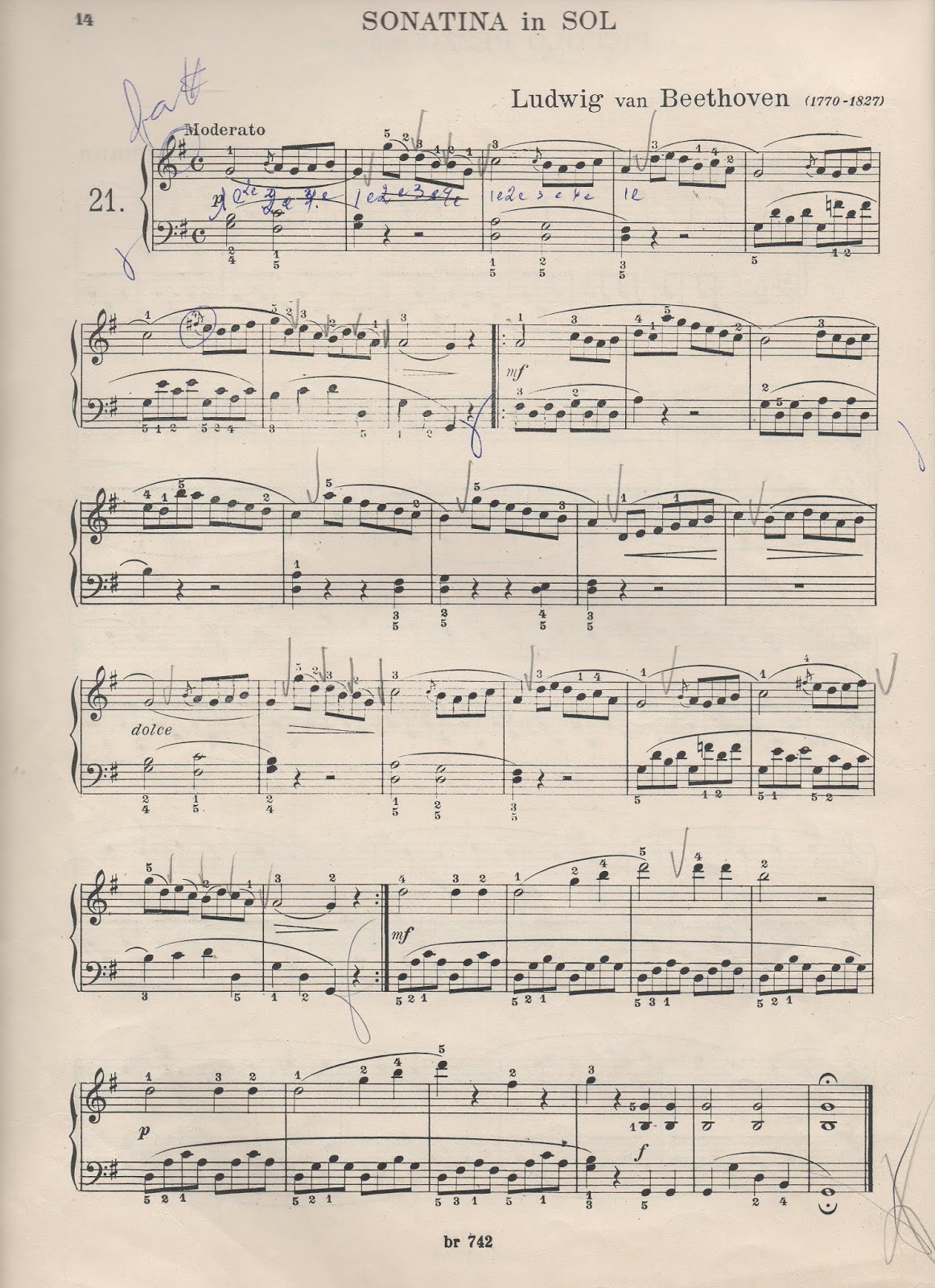 notasdivinais: SONATINA IN SOL BEETHOVEN