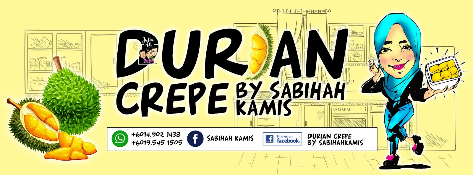 Design Facebook Header Bagi Durian Crepe By Sabihah Kamis - Julia Ali