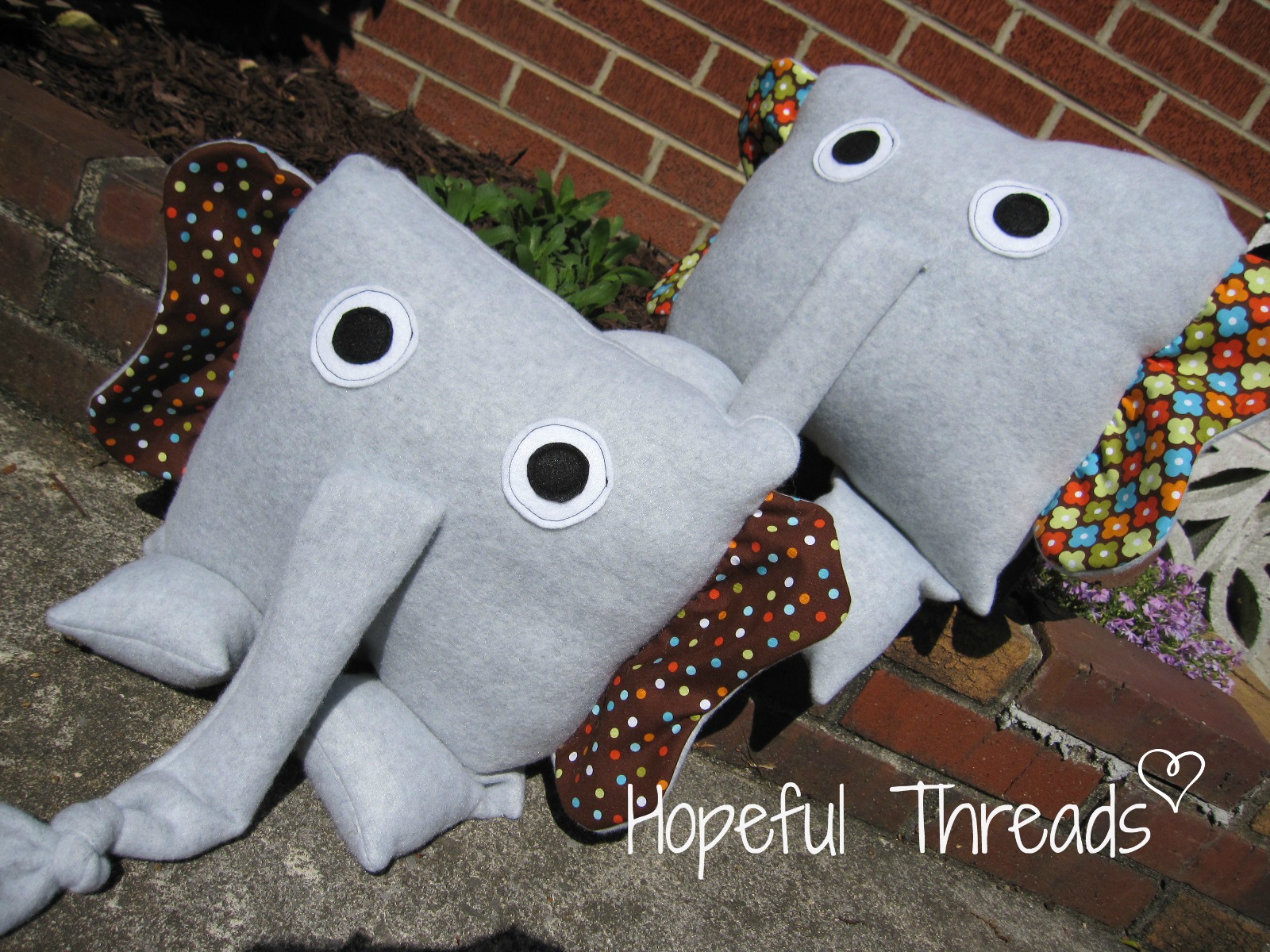 Hopeful Threads: Pattern Review - Elephant Pillow by Precious Patterns