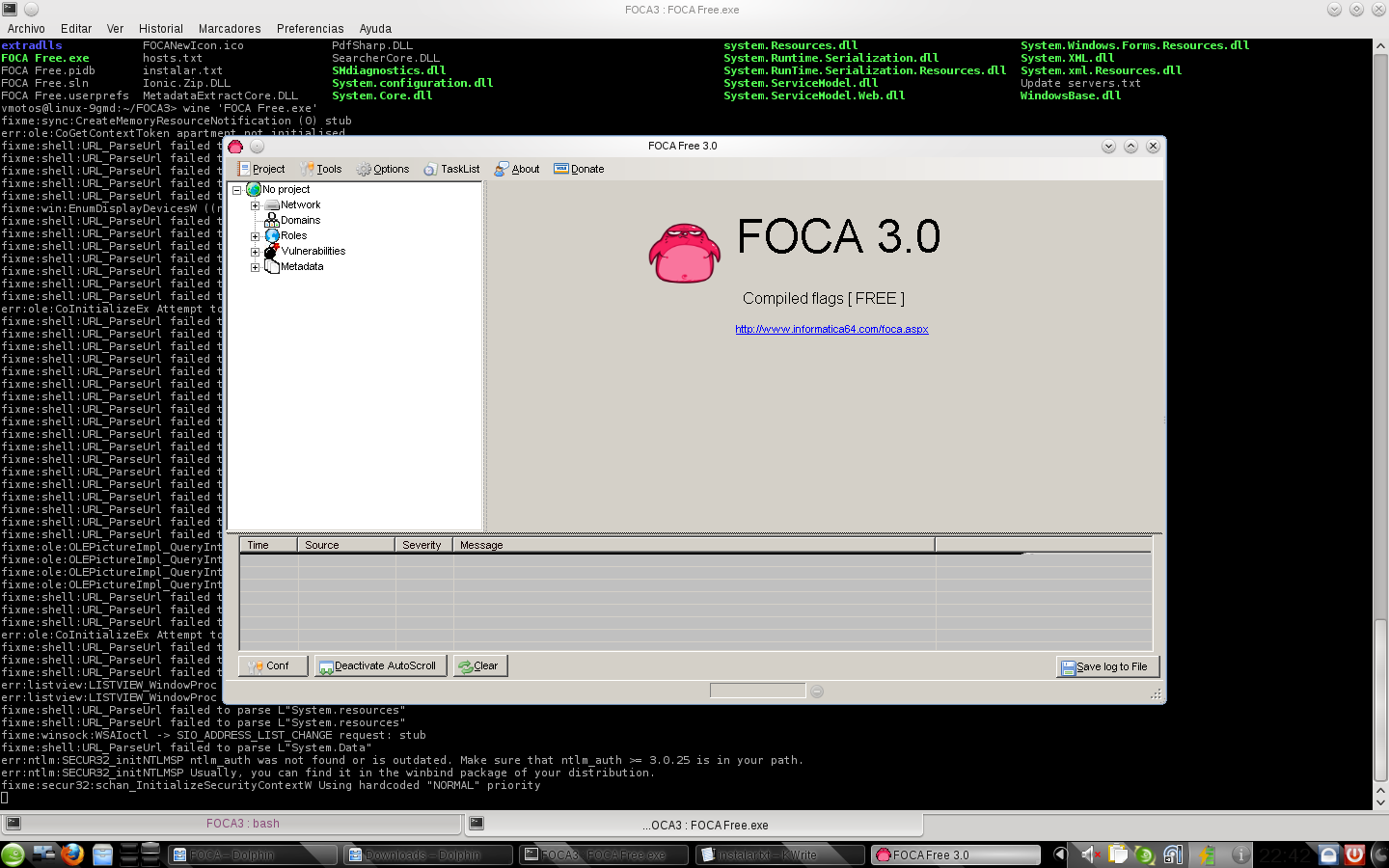 Probando la FOCA 3.0 en Linux