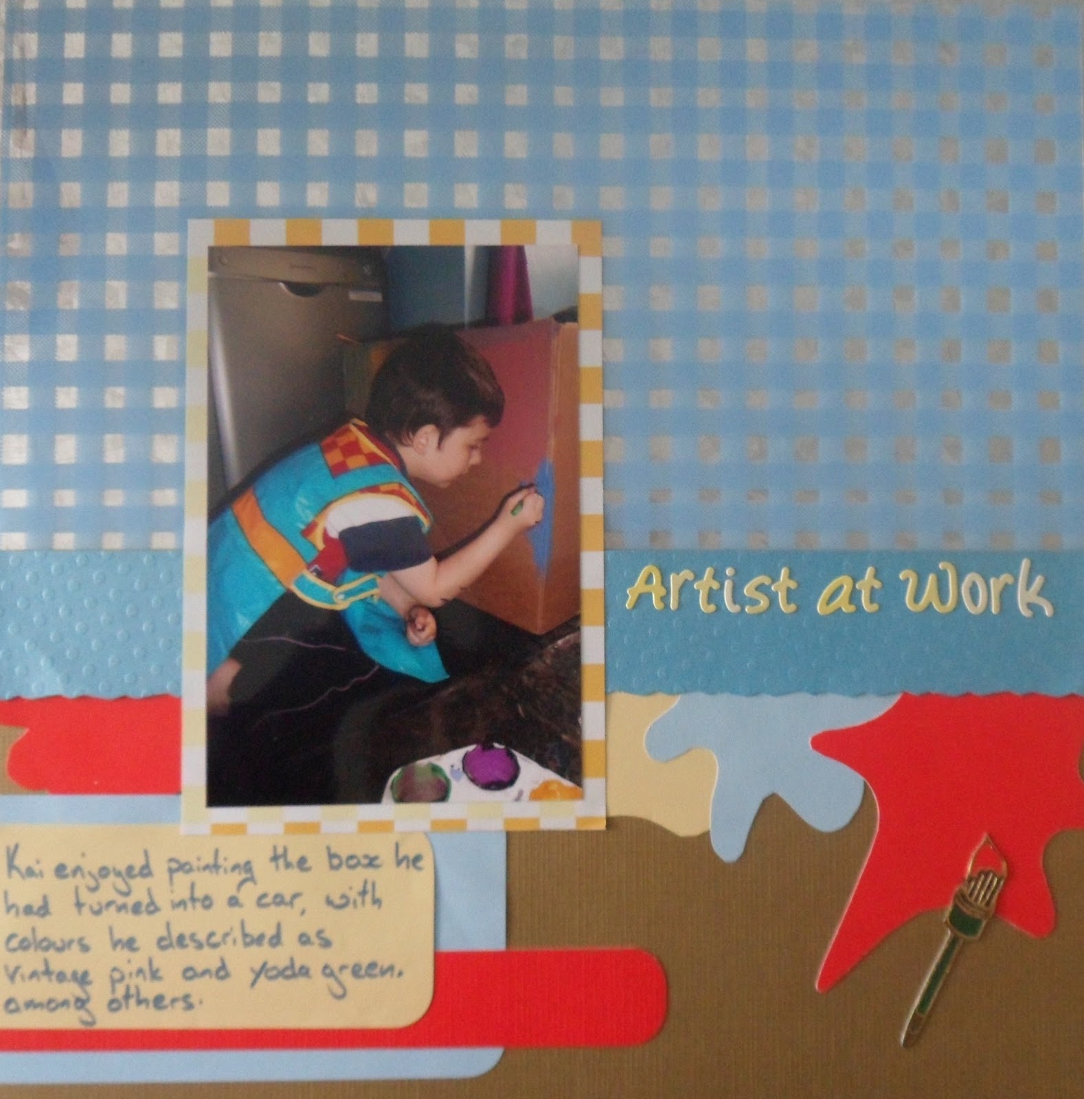 .K's crafty corner.: Scrapbooking: Artist at Work