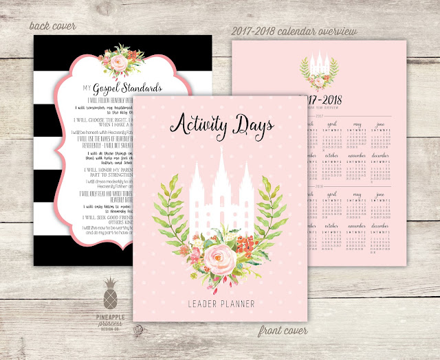 Pineapple Princess: NEW: 2017-2018 LDS Activity Day Leader Planner