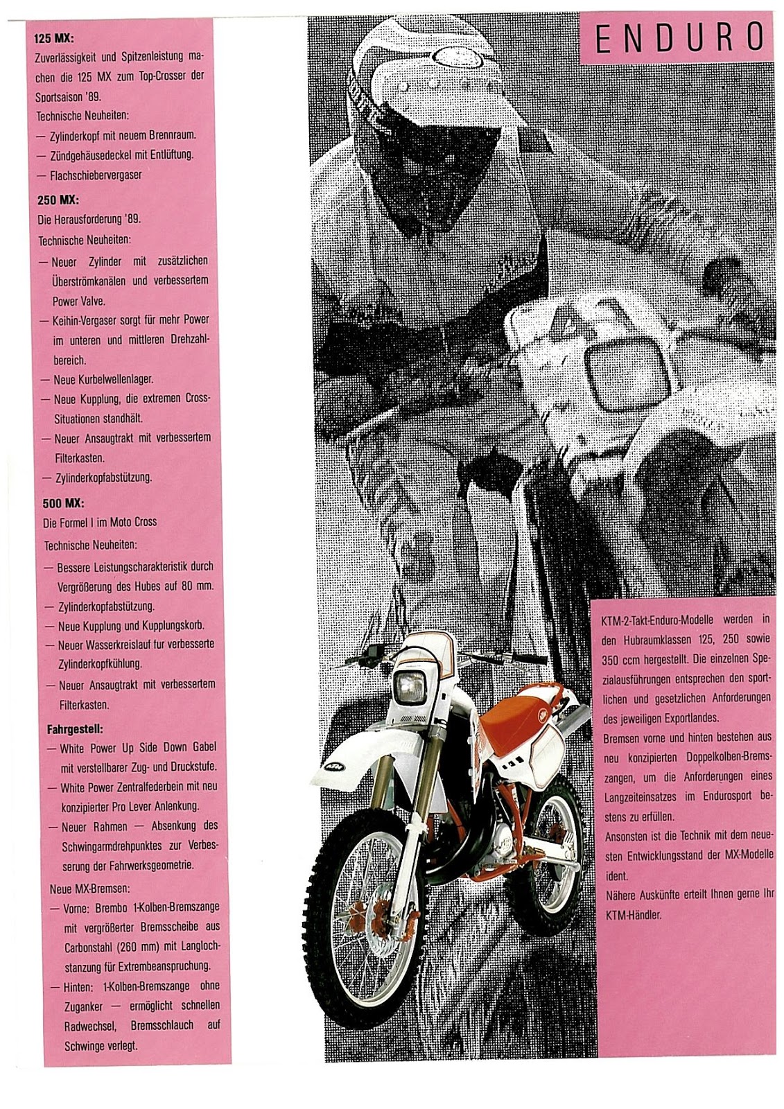 MMVV: BROCHURE KTM '89 MX/ENDURO