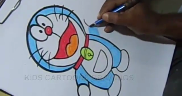 KIDS CARTOON DRAWINGS: How to Draw Doraemon Color Drawing for kids