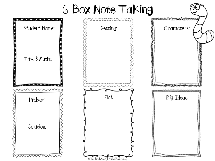 Classroom Freebies Too: FREE: 6 Box Note-Taking Strategy & Interactive ...