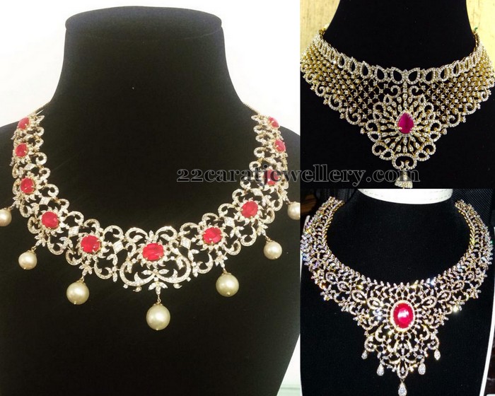 Classic Heavy Diamond Sets with Rubies - Jewellery Designs