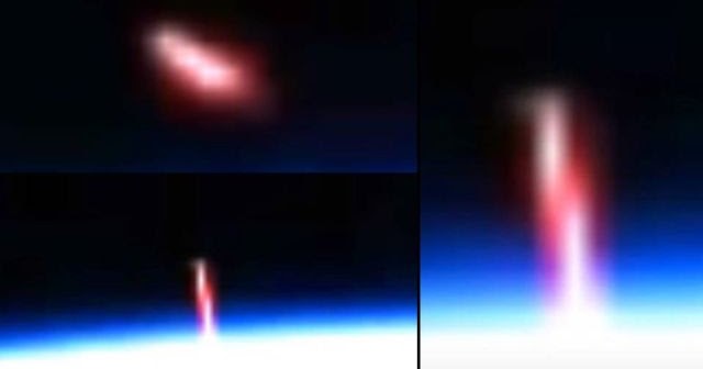 Strange object is leaving the atmosphere recorded by camera on board ...