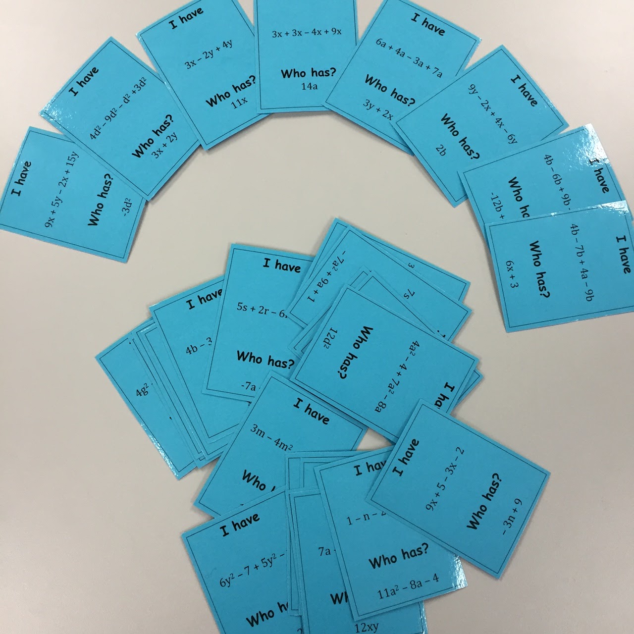 Engaging Math: I Have, Who Has - Simplifying Expression