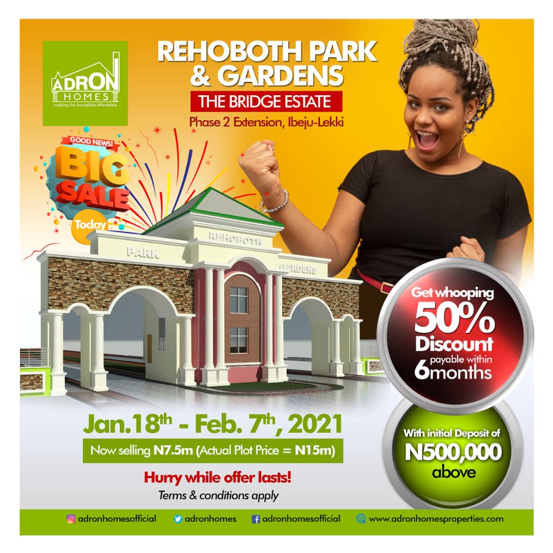 Adron Homes Rehoboth Park and Gardens Phase 2 extension, Ibeju-Lekki Lagos
