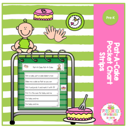 Pat-A-Cake Pocket Chart Strips ~ Preschool Printables